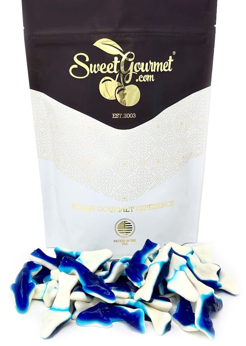 SweetGourmet Mini Blue Sharks Gummy Candy | Blue Raspberry Flavor | 1 ...