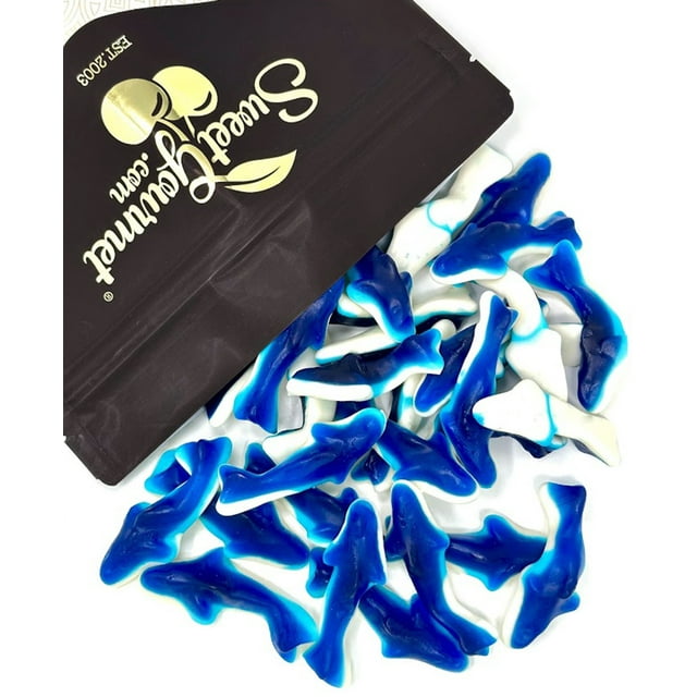 SweetGourmet Halal Certified Gummy Blue Sharks Candy with Blue ...