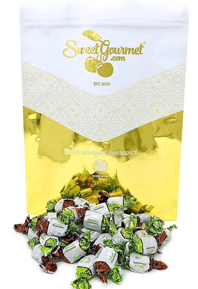 SweetGourmet Individually Wrapped Chocolate Filled Mints | Premium Hard ...