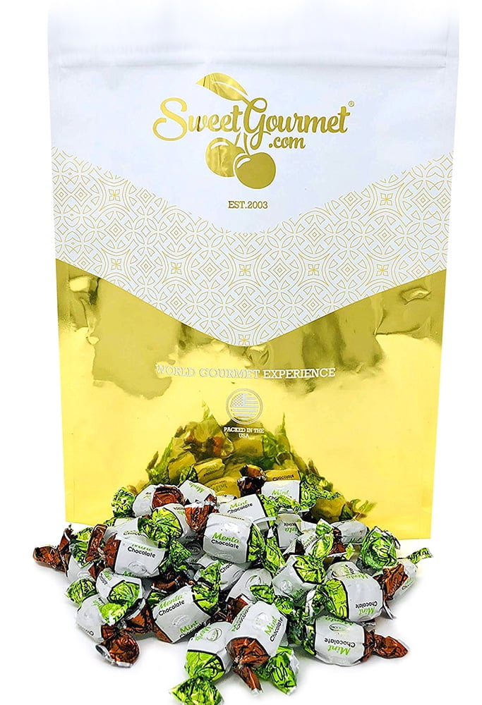 SweetGourmet Individually Wrapped Chocolate Filled Mints | Premium Hard ...