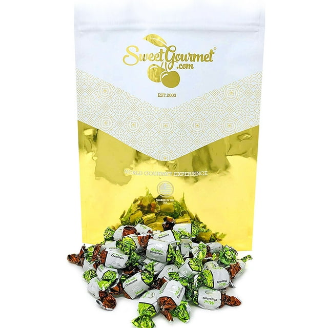 SweetGourmet Individually Wrapped Chocolate Filled Mints | Premium Hard ...