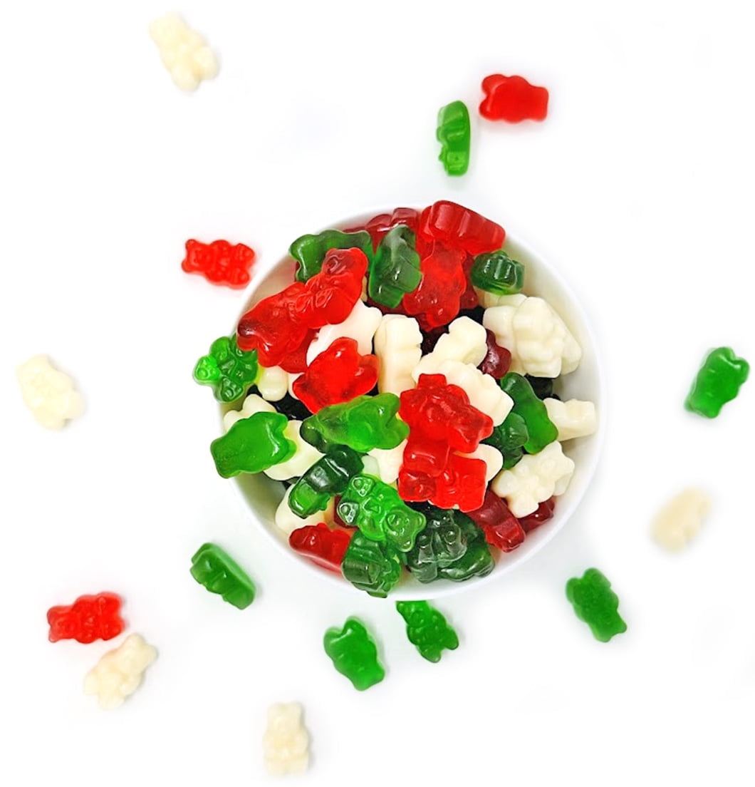 SweetGourmet Xmas Chewy Gummy Bears | Red, Green, White Holiday Candy ...