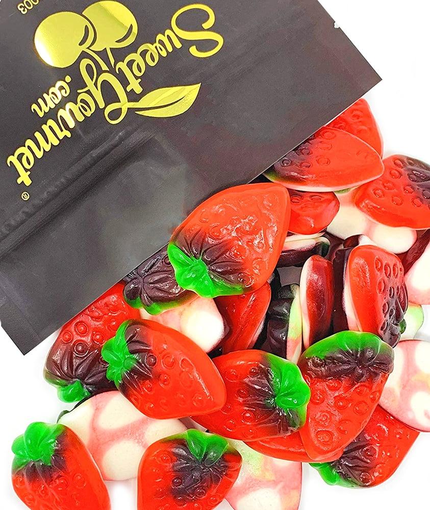 SweetGourmet Giant Gummi Strawberries with Cream | Bulk Gummy Candy | 2 ...