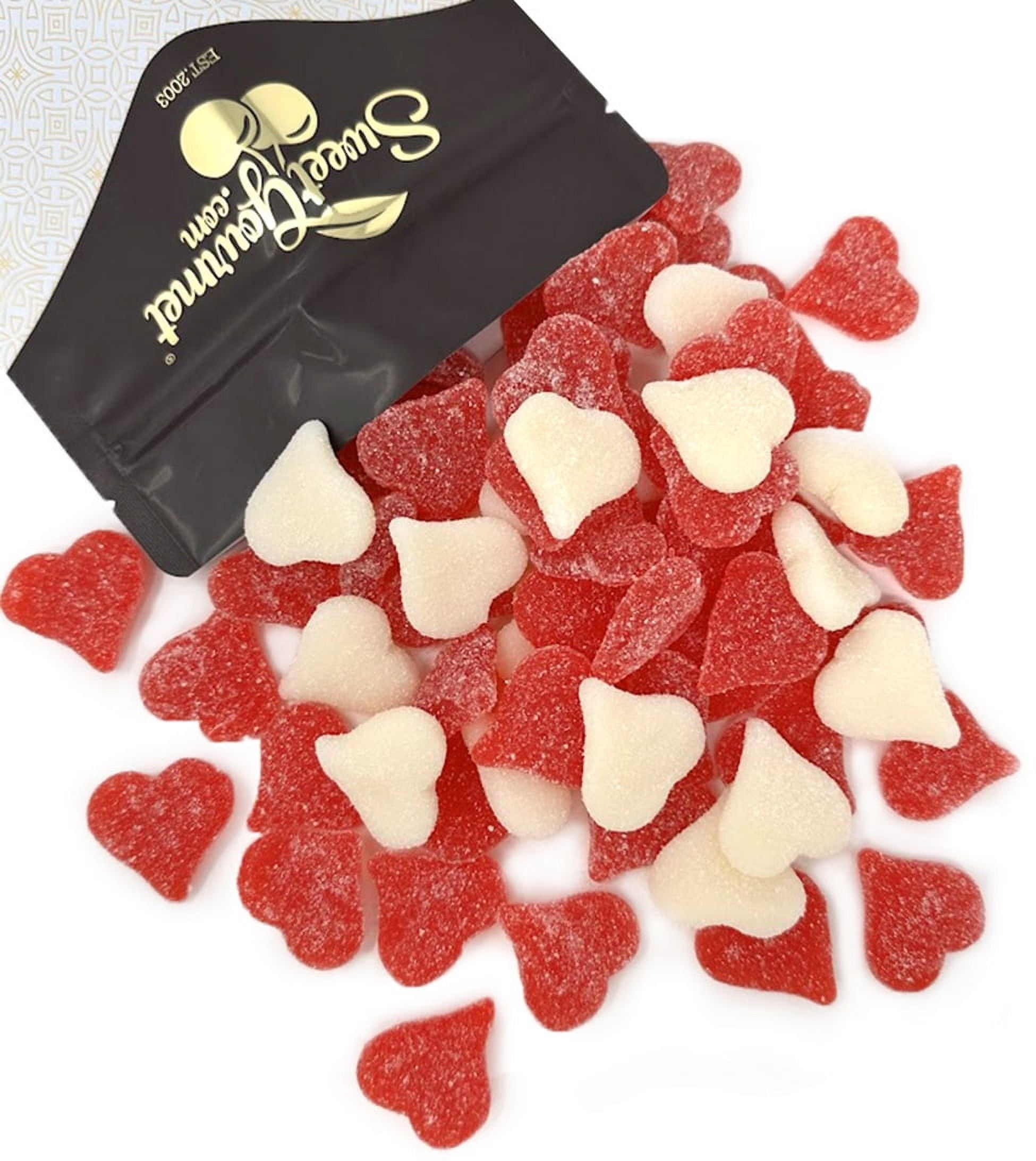 SweetGourmet Sour Gummy Red and White Candy Hearts | Cherry ...