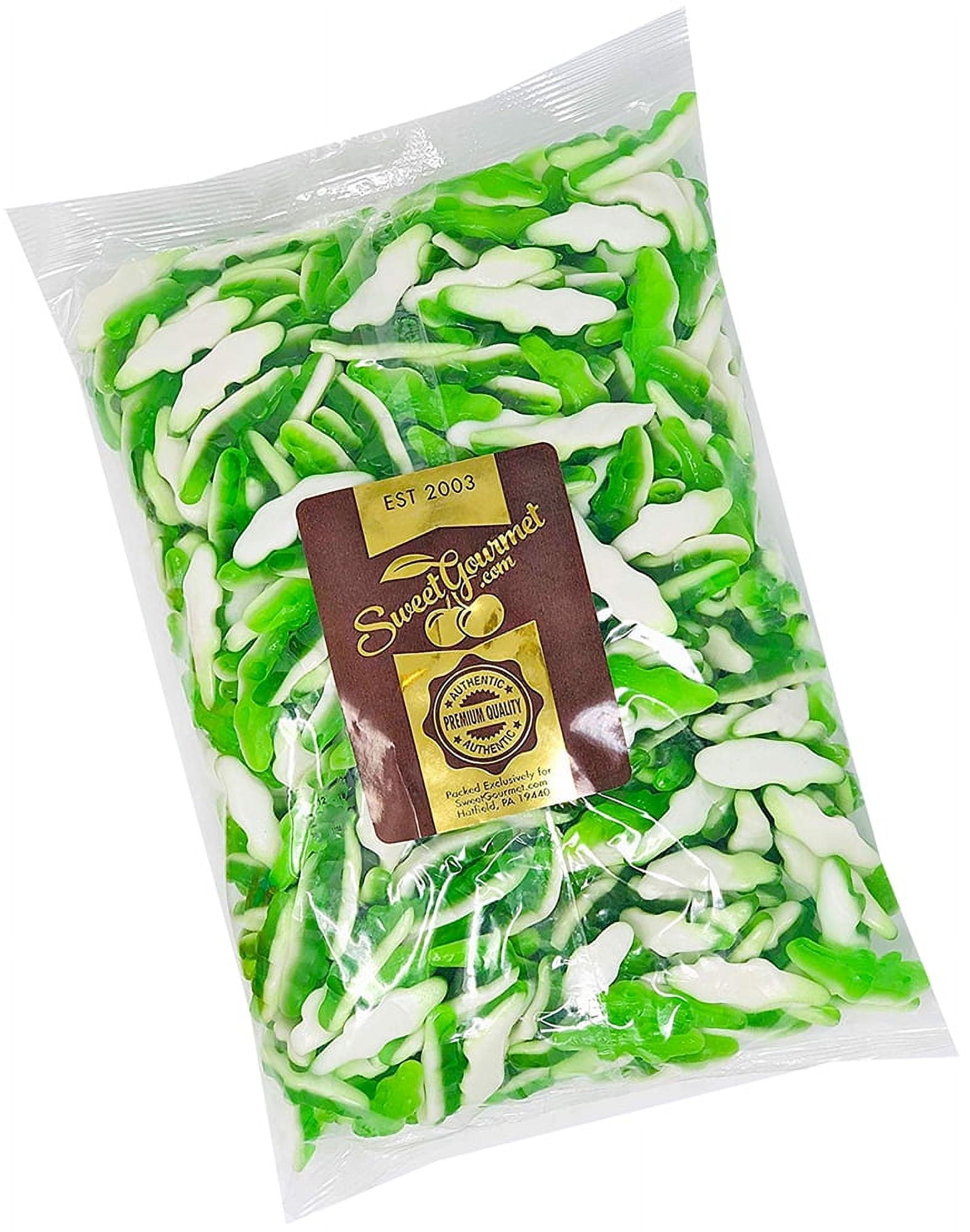 SweetGourmet Gummy Crocodile Candy | Green Layer and White Foam Bottom ...