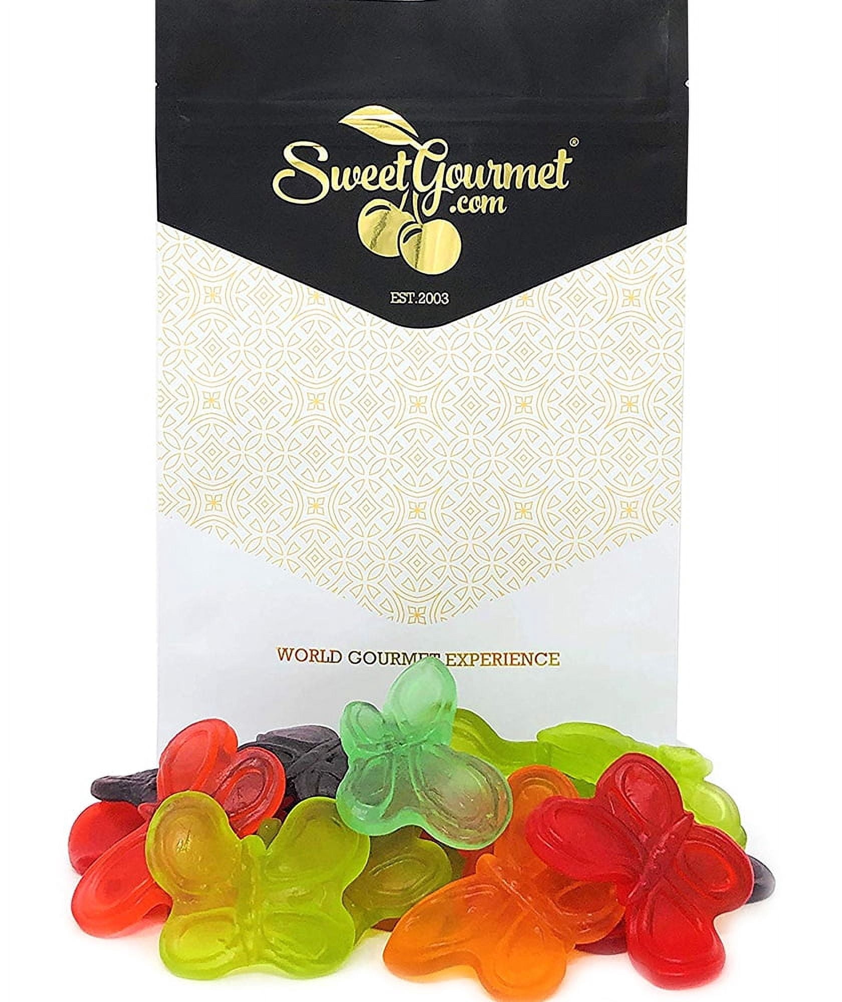SweetGourmet Large Gummi Butterflies | Grape, Strawberry, Orange, Blue ...