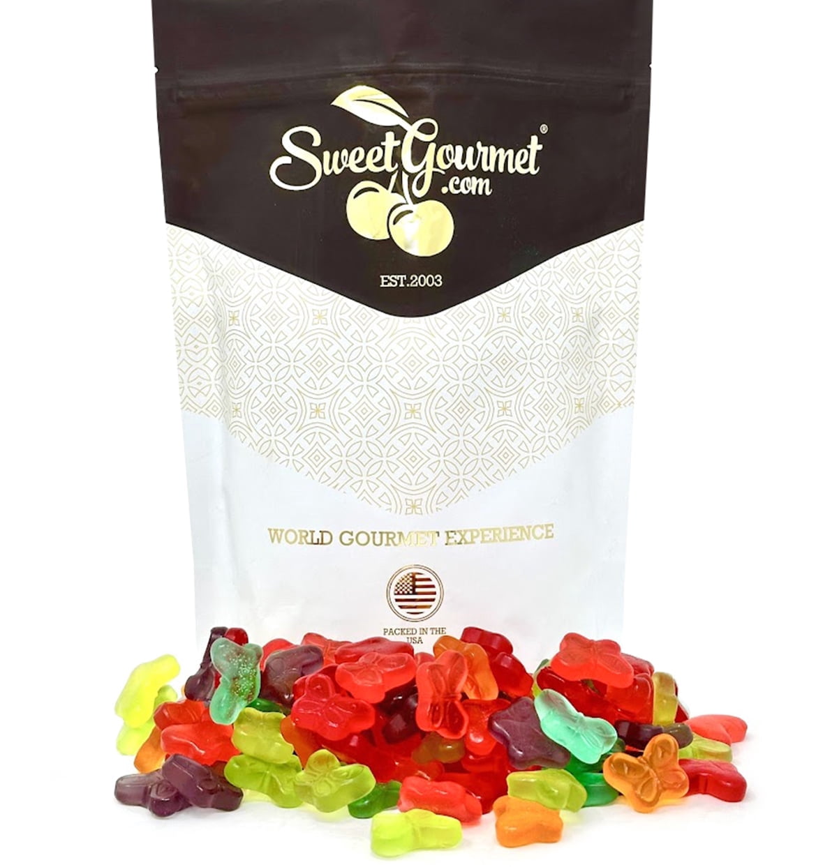Sweet Gourmet Mini Gummi Butterflies, Assorted Fruit Shapes, 1 Pound ...