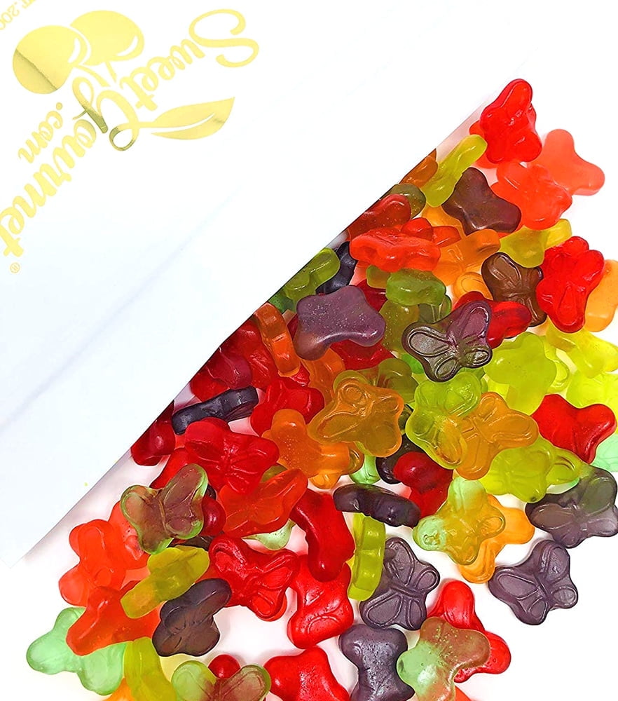 SweetGourmet Mini Assorted Fruit Gummy Butterflies Bulk Candy | 3 Pound ...