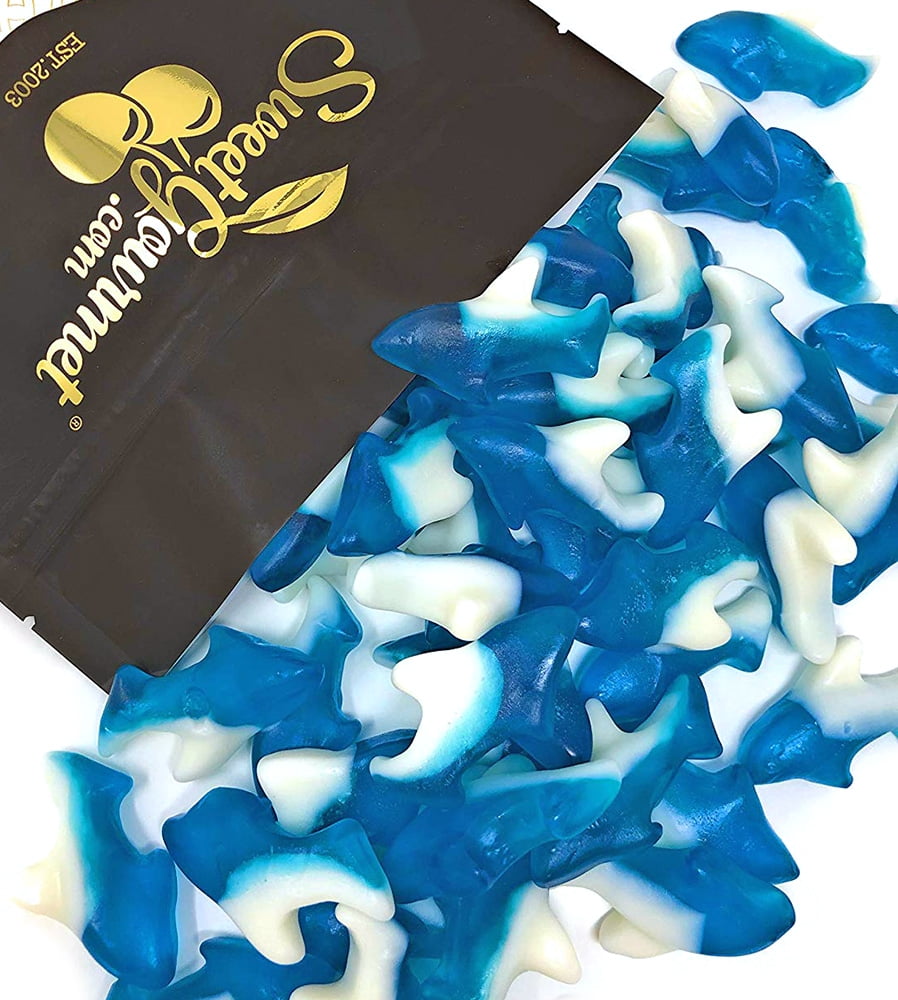 SweetGourmet Multi Flavored Blue Gummi Sharks with White Belly | Bulk ...