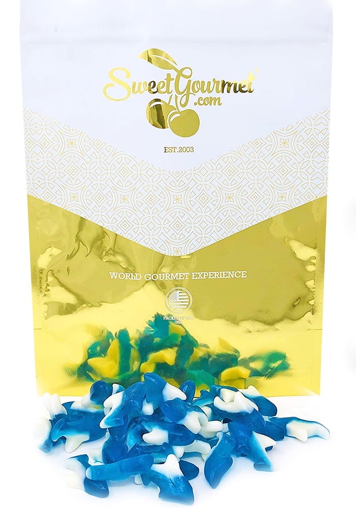 SweetGourmet Multi Flavored Blue Gummi Sharks with White Belly | Bulk ...