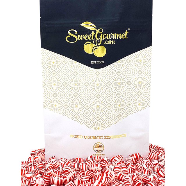 SweetGourmet Peppermint Gems | Christmas White Red Hard Candy | 1 Pound ...