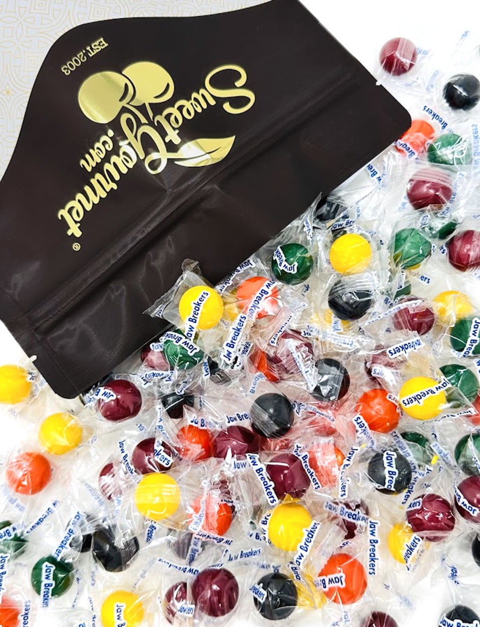 SweetGourmet Small Jawbreakers Wrapped Candy, Individual Pouch Pack ...