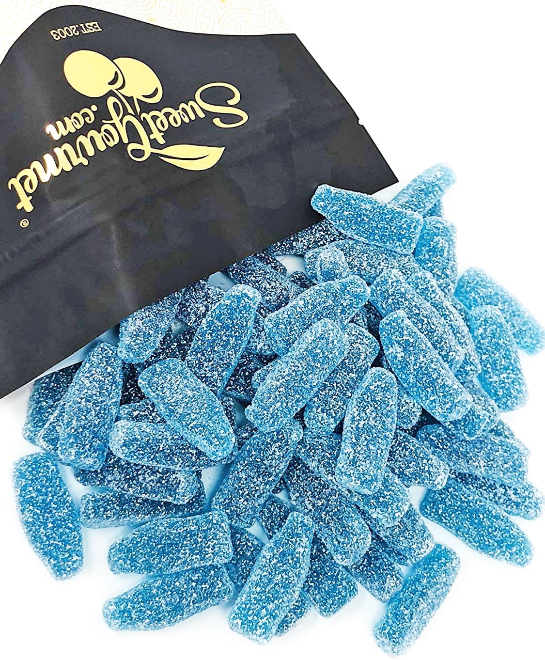 SweetGourmet Sour Blue Raspberry Soda Bottles Gummy Candy | 2 Pounds ...