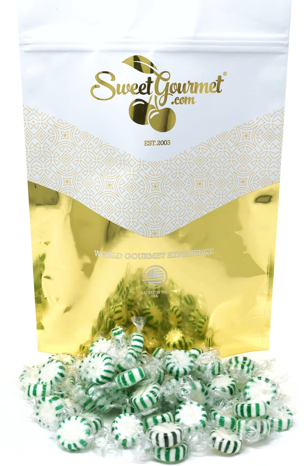 SweetGourmet Spearmint Green Starlights | Arcor Wrapped Hard Mint Candy ...