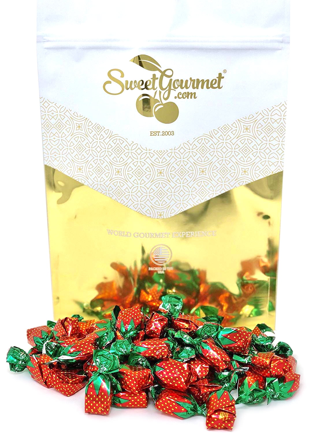 SweetGourmet Soft Center, Individually Flavored Strawberry Filled Hard ...