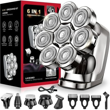Sejoy 6D Head Shaver for Bald Men, Anti-Pinch Wireless Razor, 5-in-1 ...