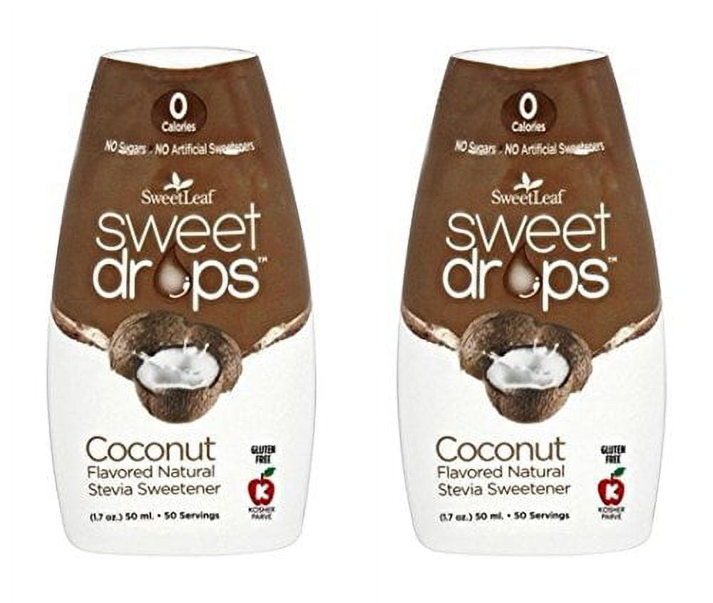 SweetLeaf Coconut Sweet Drops Liquid Stevia Sweetener (Pack of 2) With ...