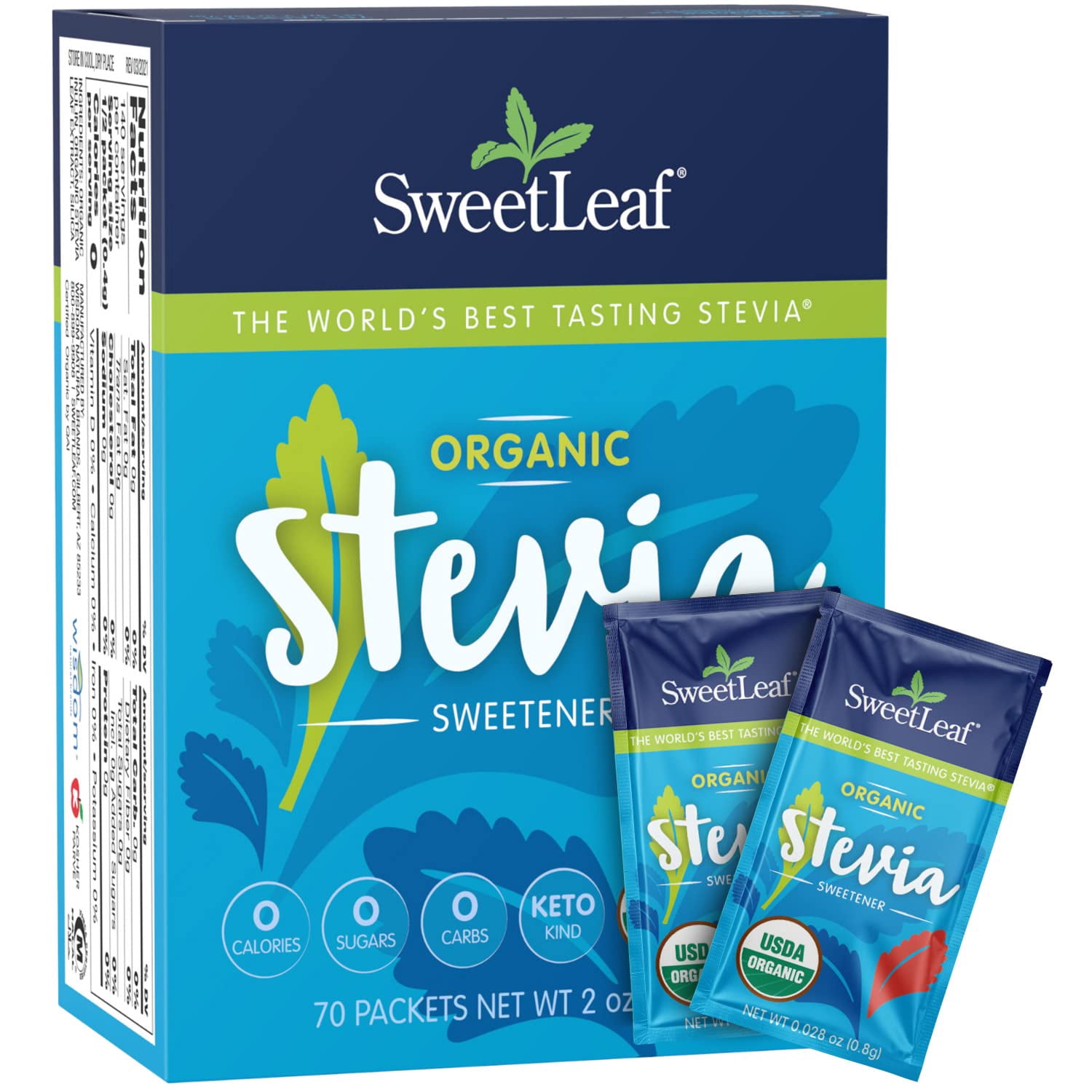 SweetLeaf Organic Stevia Packets OKA4 - Zero Calorie Stevia No Bitter ...