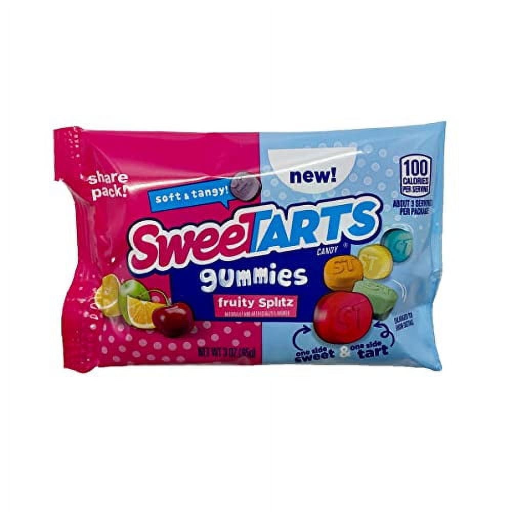 Sweetart Gummies Fruity Splitz 3 oz. Bag - Case of 12 - Walmart.com