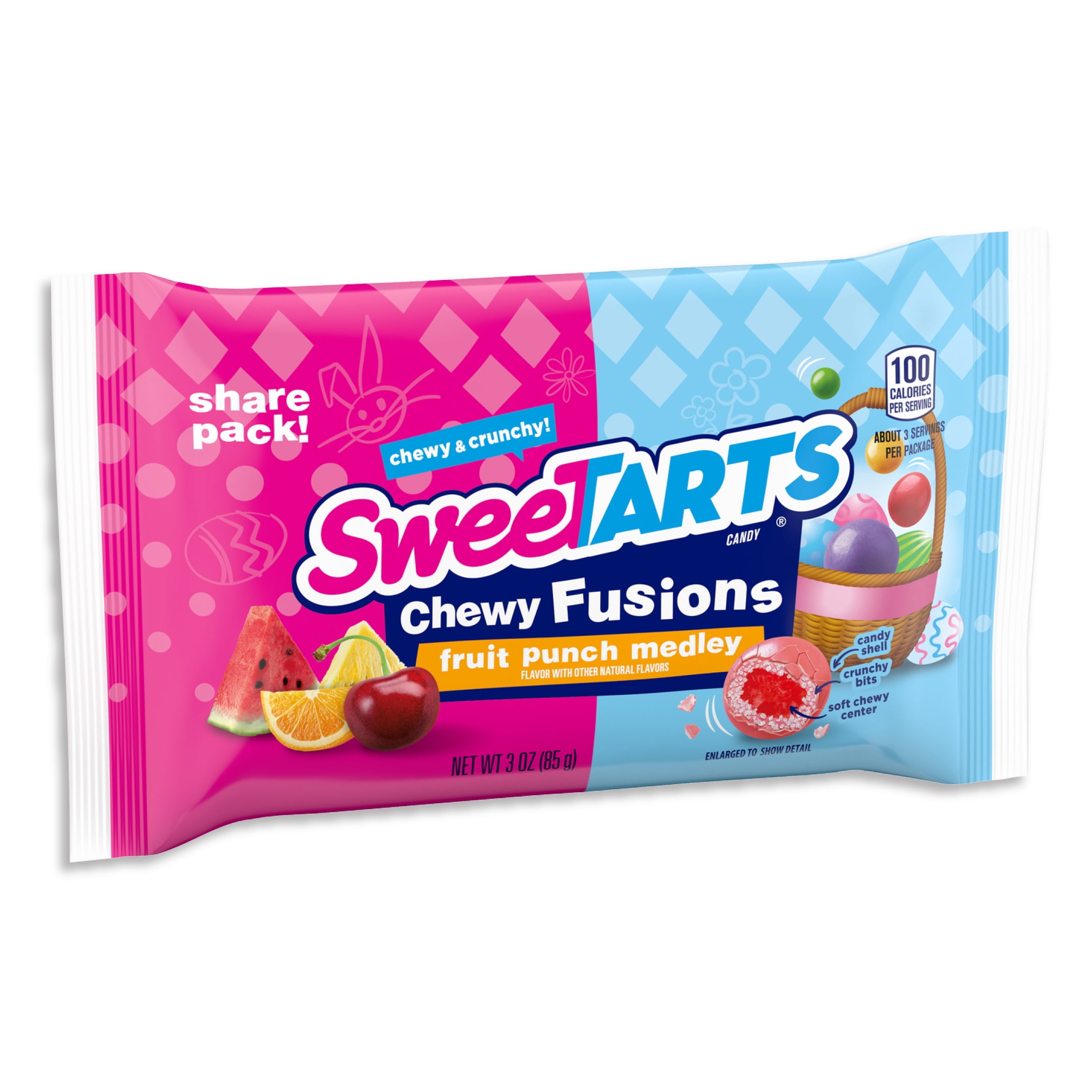 Sweetarts Fruit Punch Medley Chewy Fusions 3 Oz - Walmart.com