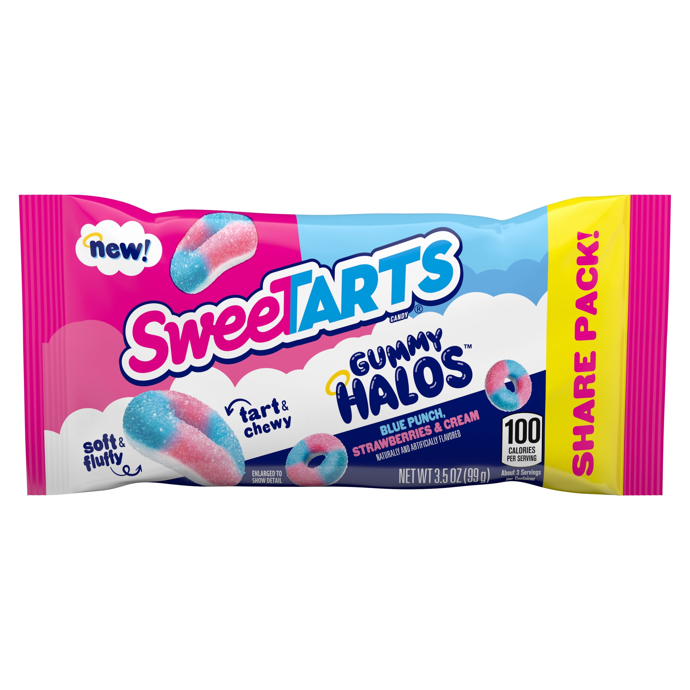 SweeTARTS Halos Candy, Tart and Chewy, Soft and Fluffy, 3.5 oz ...