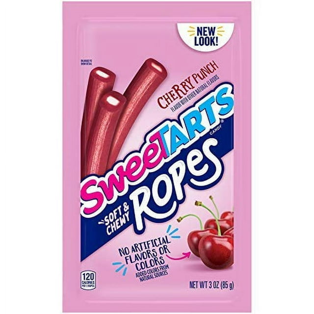 Sweetarts Ropes, Cherry Punch Candy, 3 Ounce Package, Pack Of 12 ...
