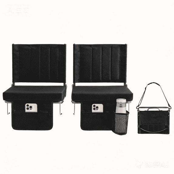Sweetcrispy 2 Pack Stadium Seat with Back Support, Foldable Cushioned ...