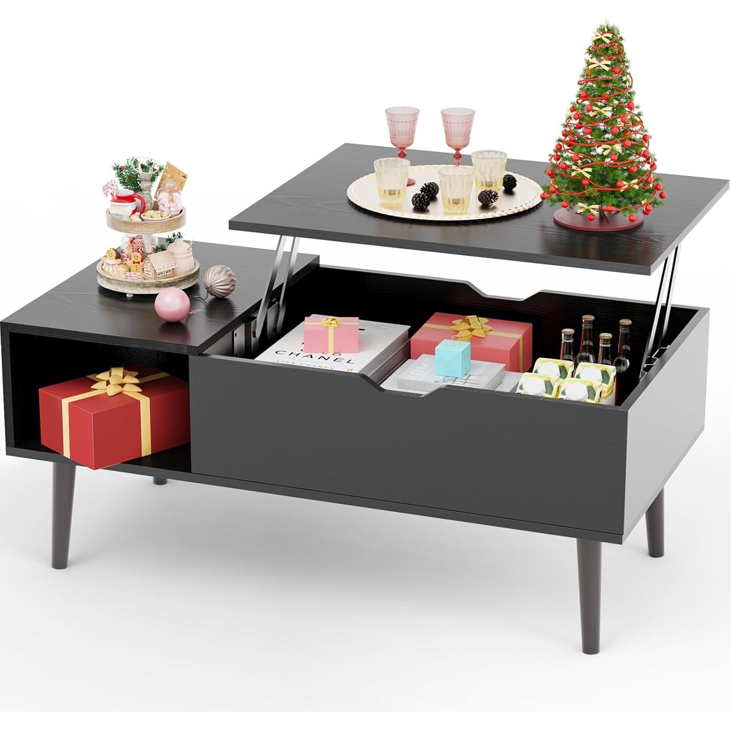 Sweetcrispy Coffee Table, Lift Top Coffee Tables for Living Room, Small ...