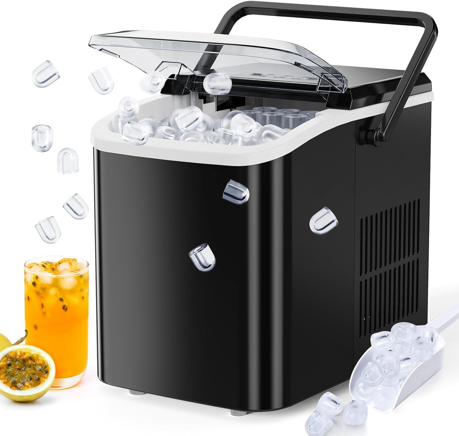 Sweetcrispy Countertop Ice Maker Machine, Portable Self-Cleaning Ice ...