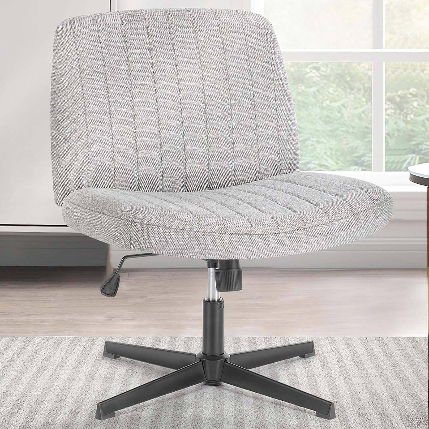 Sweetcrispy Criss Cross Chair Legged, Armless Office Wide Desk Chair No ...