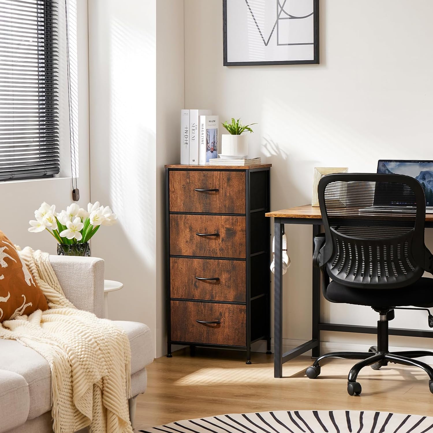 Sweetcrispy Dresser for Bedroom, Storage Drawers, Skinny Fabric Storage ...