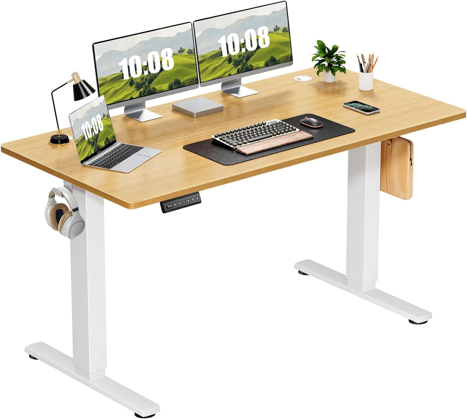 Sweetcrispy Electric Adjustable Height Standing Desk - 55 x 24 inch Sit ...