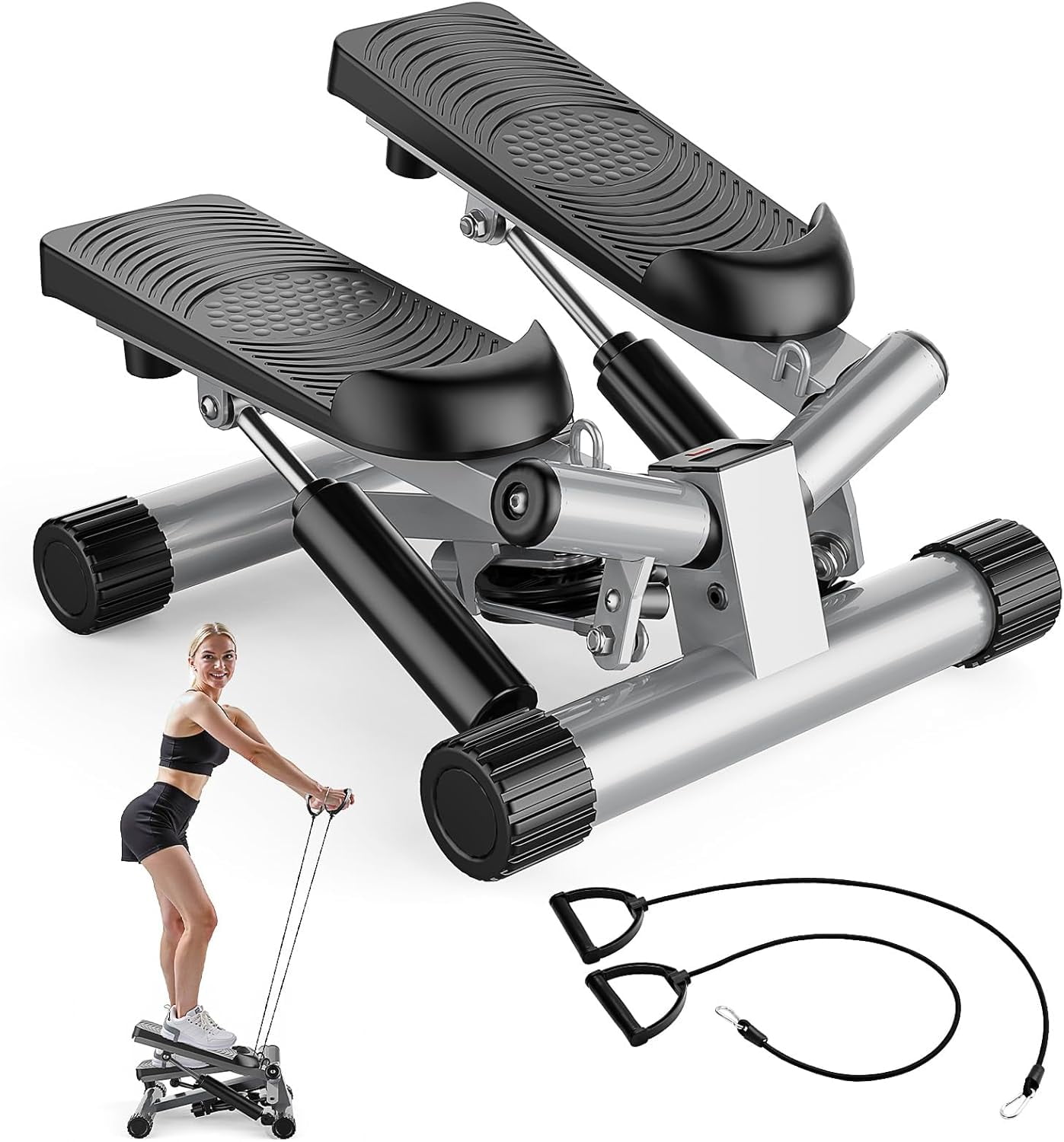 Sweetcrispy Mini Stair Steppers with Resistance Bands for Exercise at ...