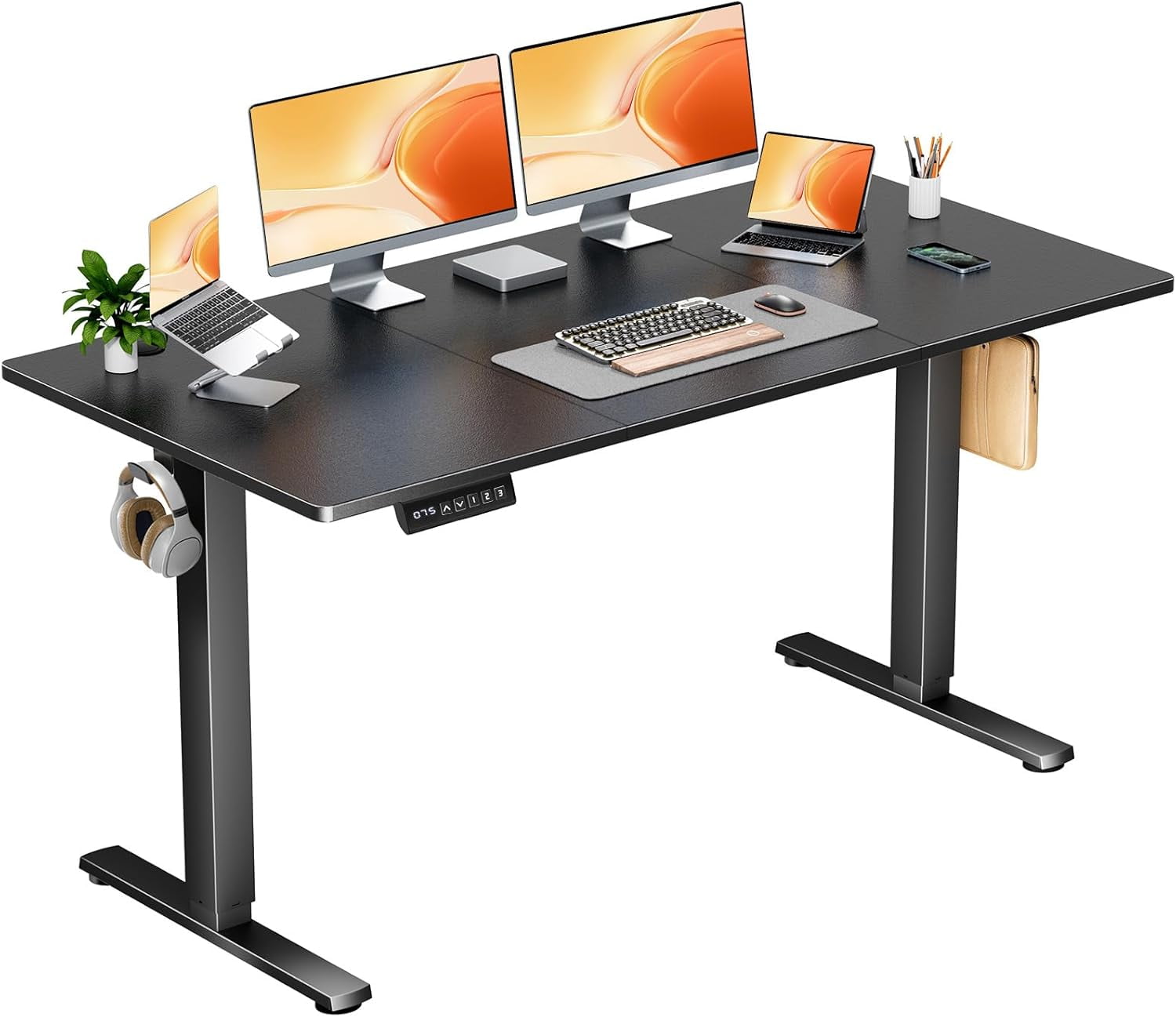 Sweetcrispy Standing Adjustable Height Desk, Electric 63 x 24 Inch Sit ...