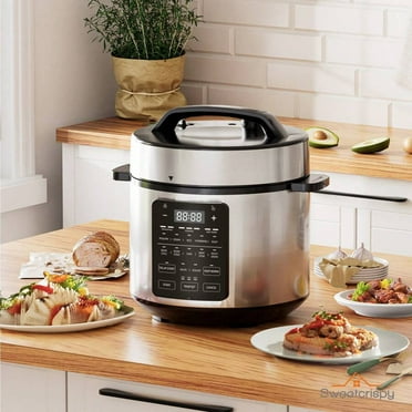 Midea Stainless Steel Electric 6 Qt Pressure Cooker, 13-in-1 Widebody ...
