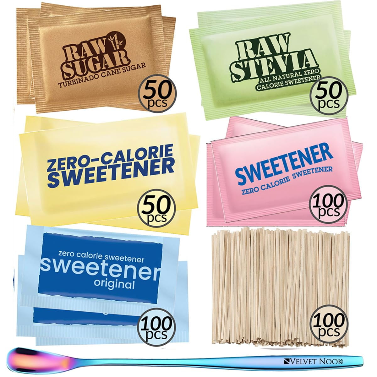 Sweetener and Sugar Packets BDF32 for Coffee Variety Pack - 450 ...