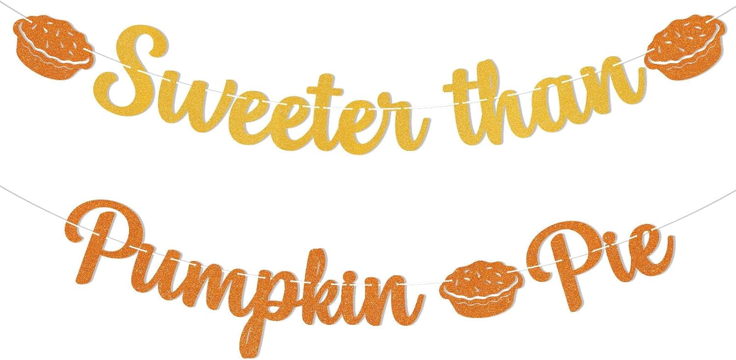Sweeter than Pumpkin Pie Banner, Little Cute Pie Baby Shower Party ...