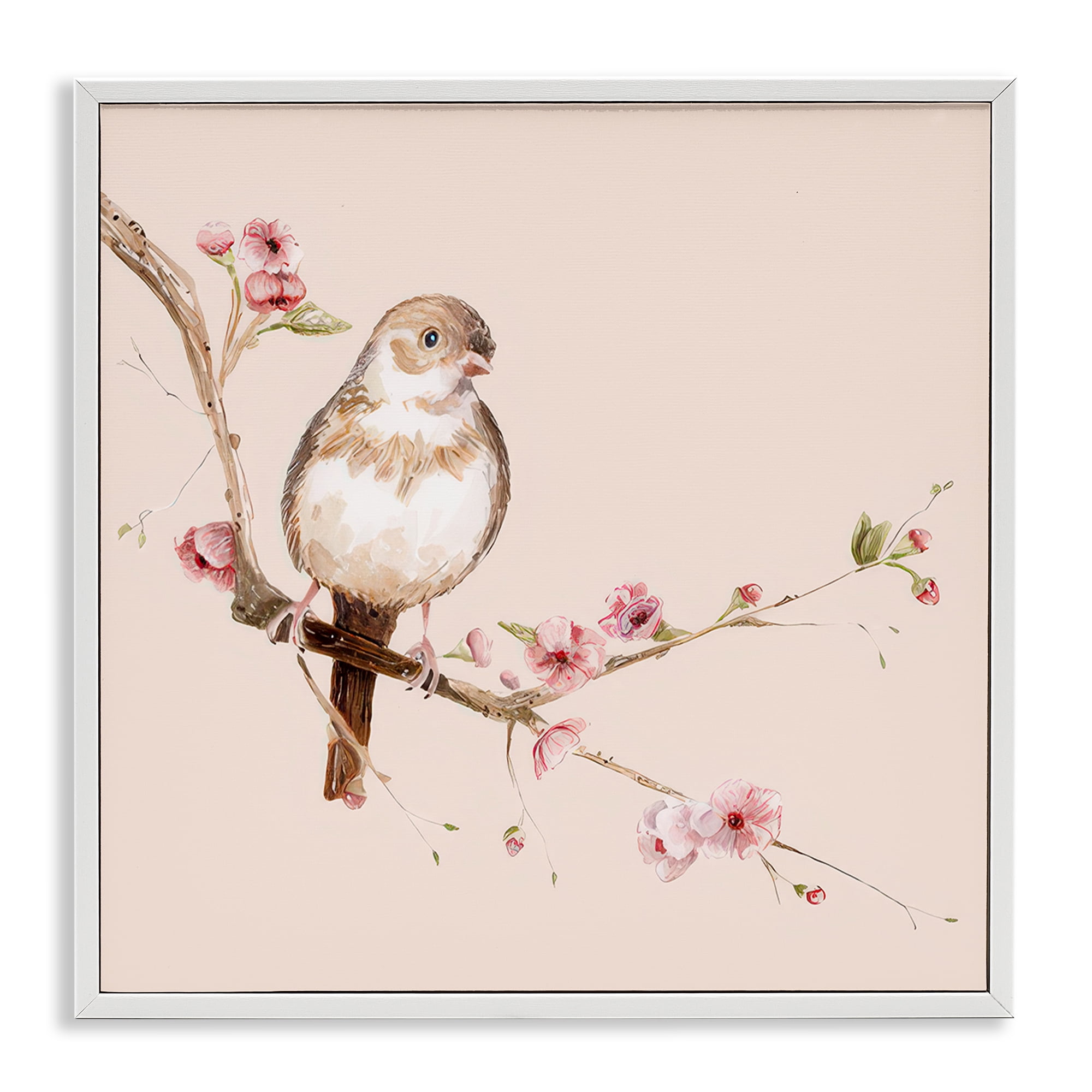 Sweetest Brown Bird White Framed Giclee Art, design by Lisa Wehmeyer ...