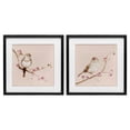 Sweetest Brown Birds Branch 2 Piece Black Framed Print Under Glass Set ...