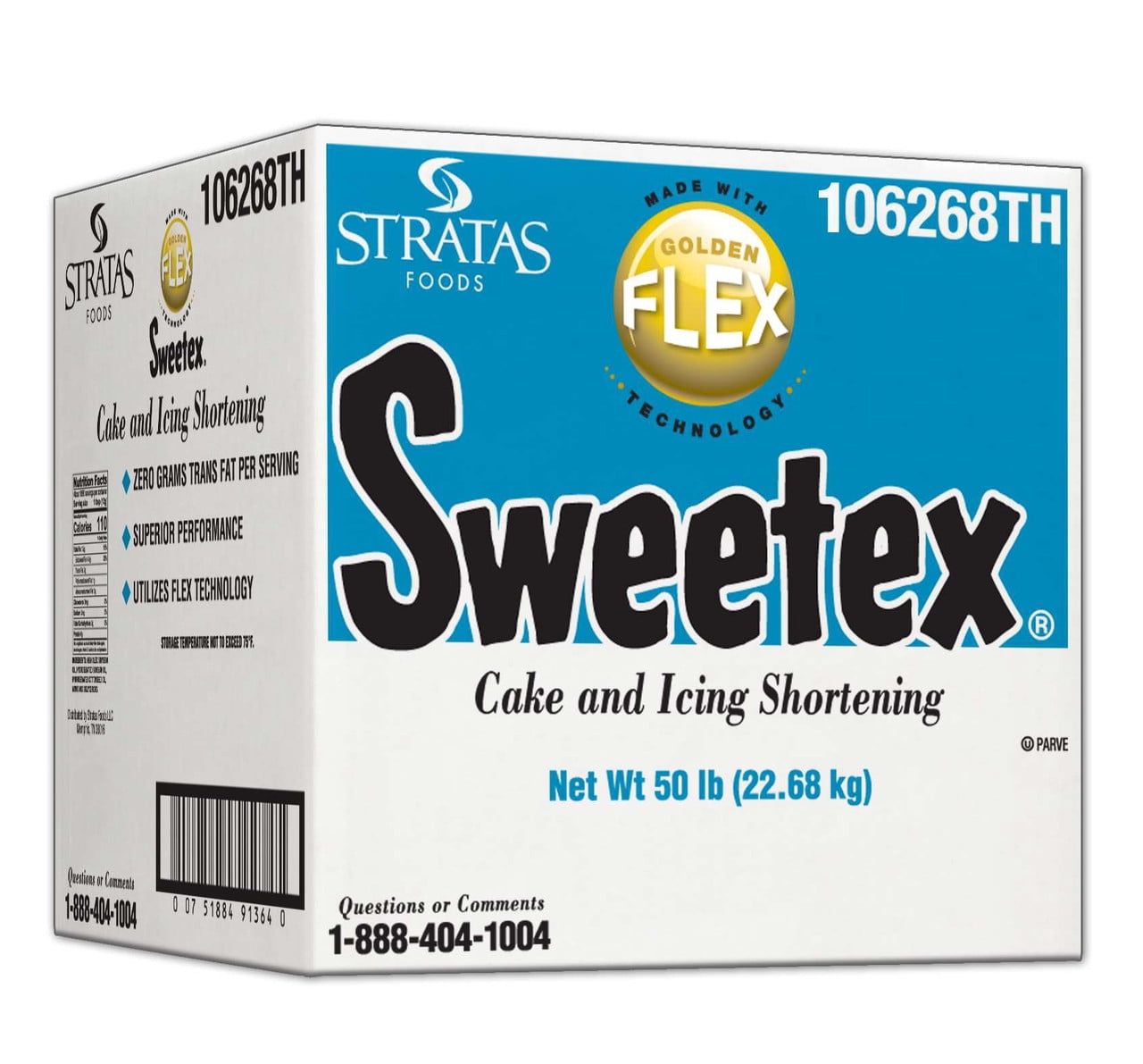 Sweetex Golden Flex High-Fat Cake & Icing Shortening for Baking, 50 ...