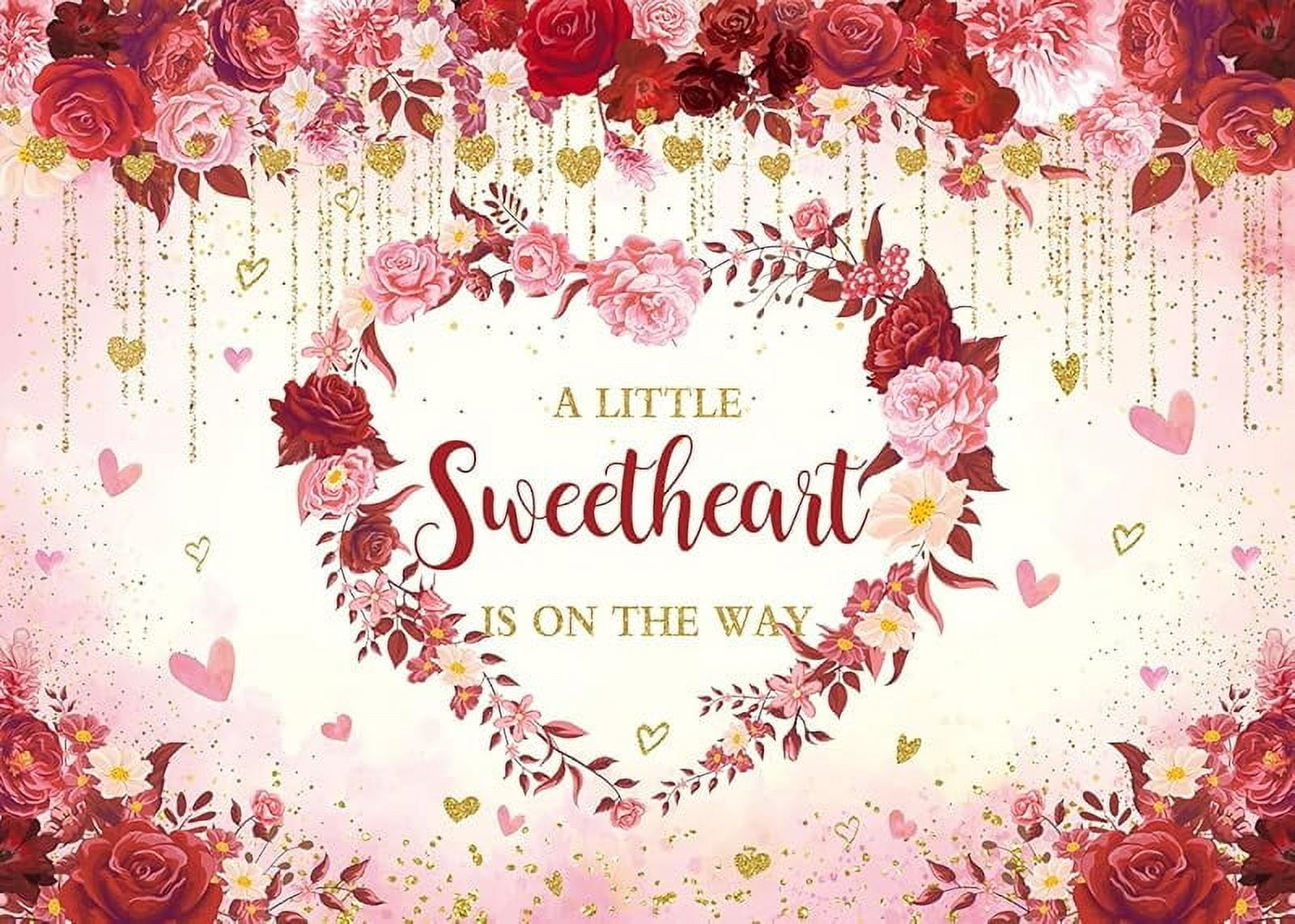 Sweetheart Baby Shower Backdrop Valentines Baby Shower Decoration A ...