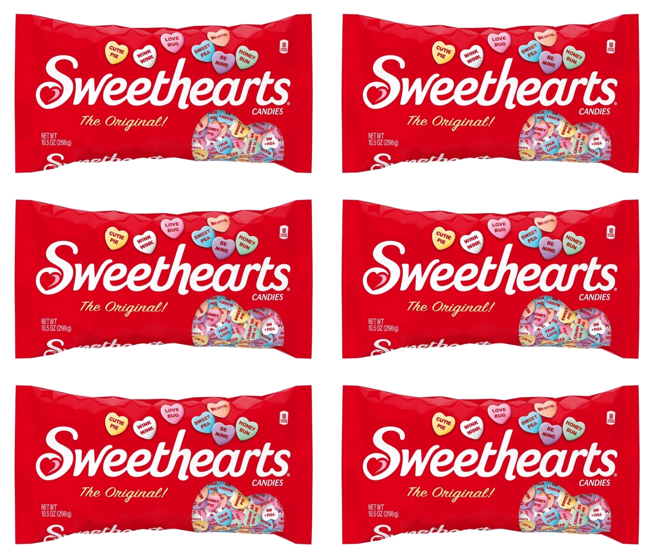 Sweethearts Conversation Hearts Valentine's Day Candy 6 Pack, 10.5 oz ...