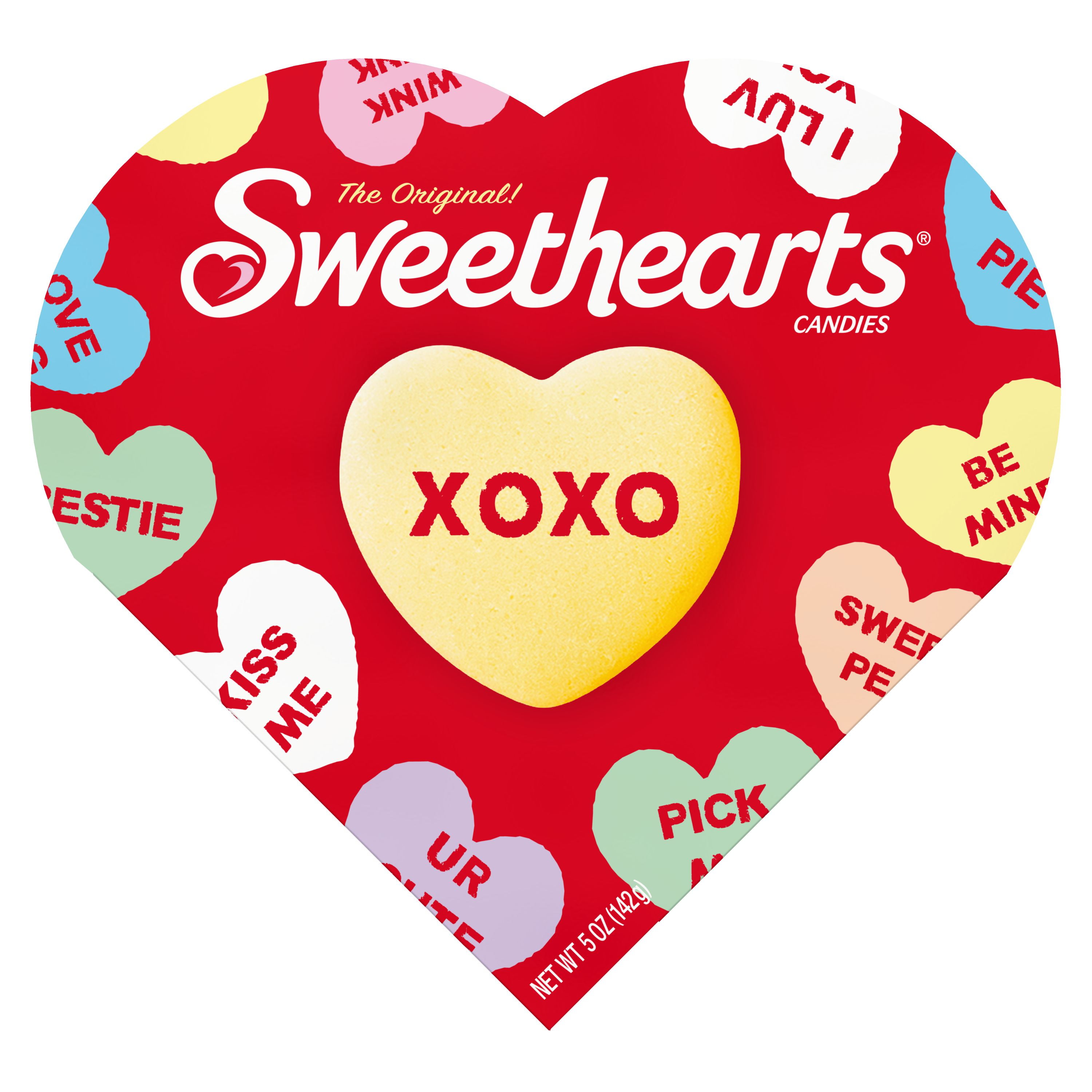 Sweethearts Original Candy Hearts 5oz Regular Size Heart Shaped Box ...
