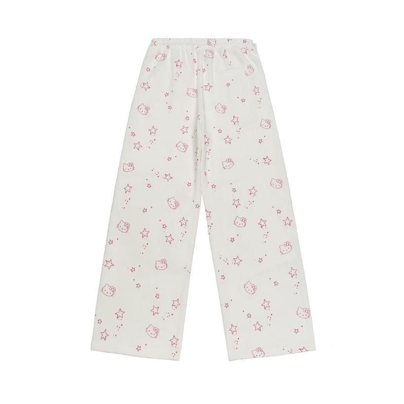 Sweetie Hello Kitty Stars Wide Leg Pants Y2k Women's Trendy Casual ...