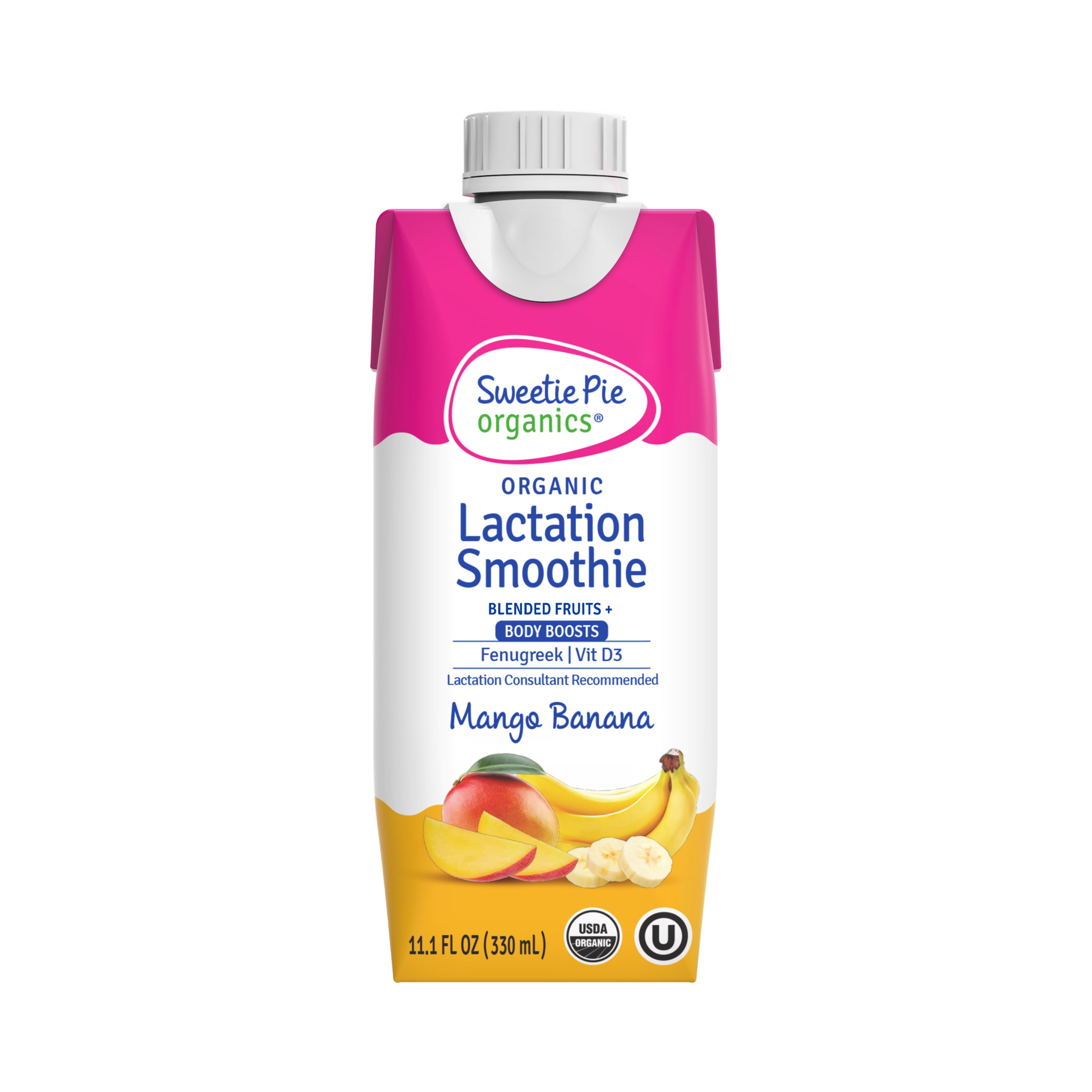 Sweetie Pie Organics Lactation Support Smoothie, Mango Banana, 11.1 oz, 1-Pack - Walmart.com