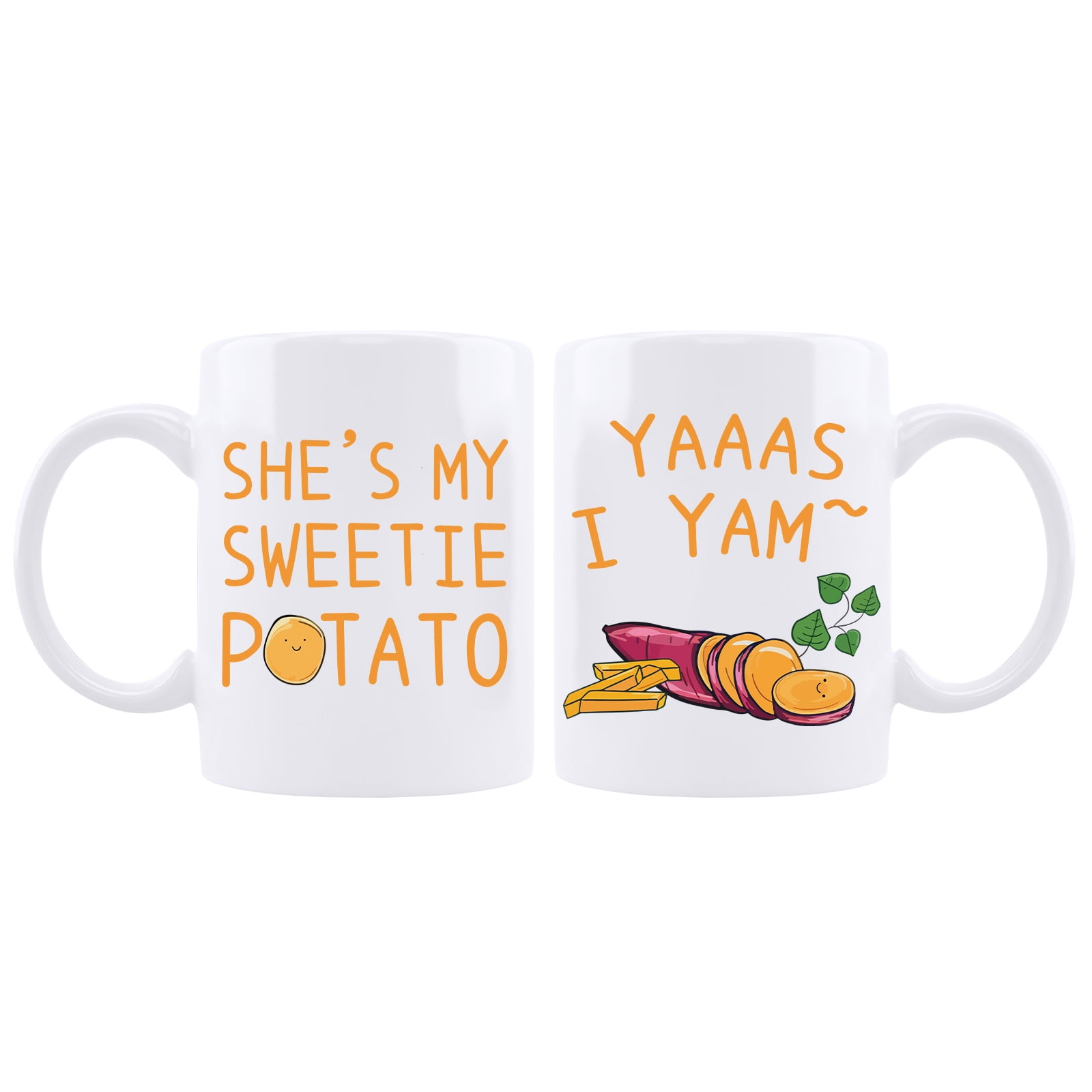 She Is My Sweetie Potato, Yaaas I Yam Coffee Mugs, 2pcs Cute Mug, White ...