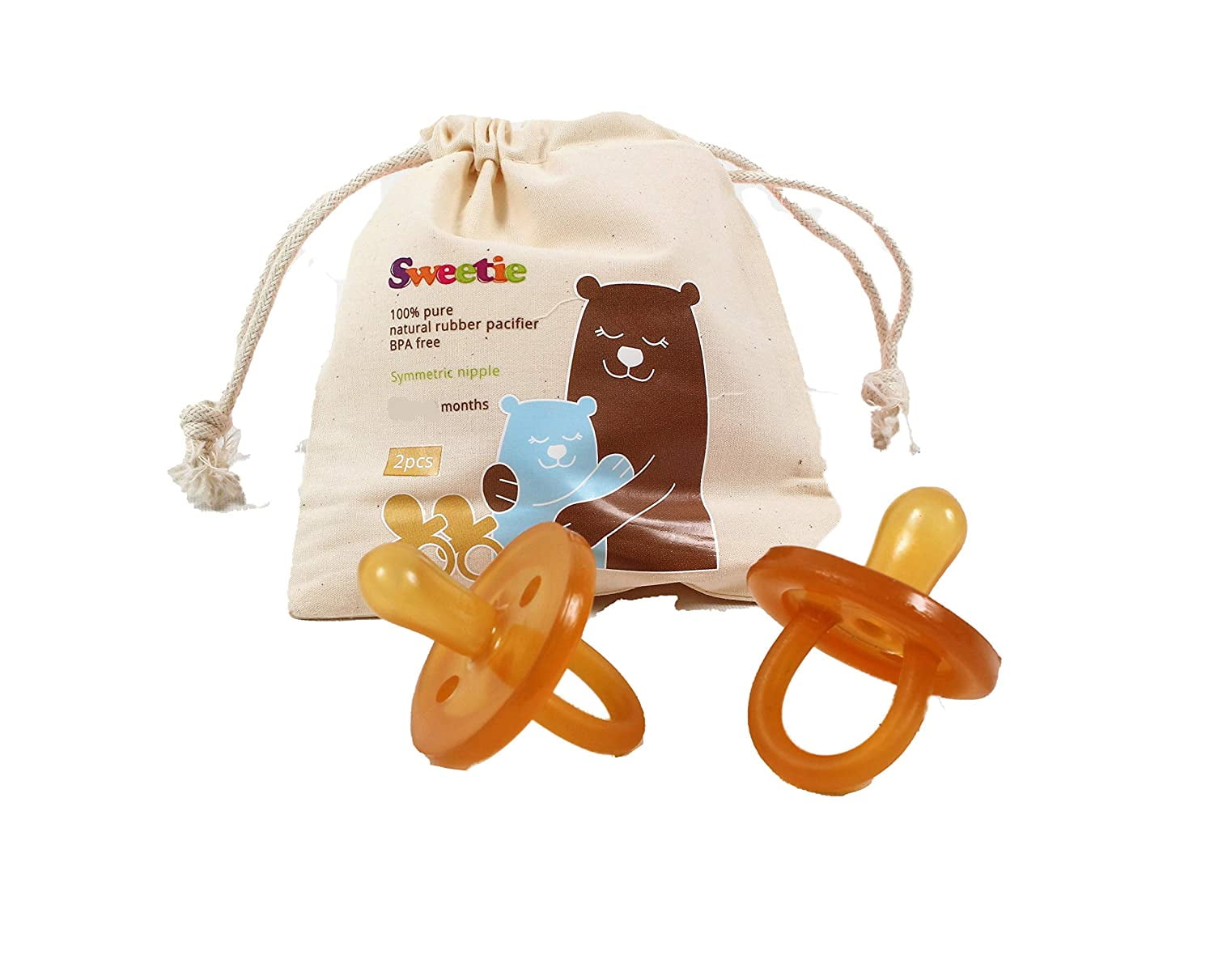 Sweetie Rubber Pacifier Natural Rubber Natural Rubber Pacifier with ...