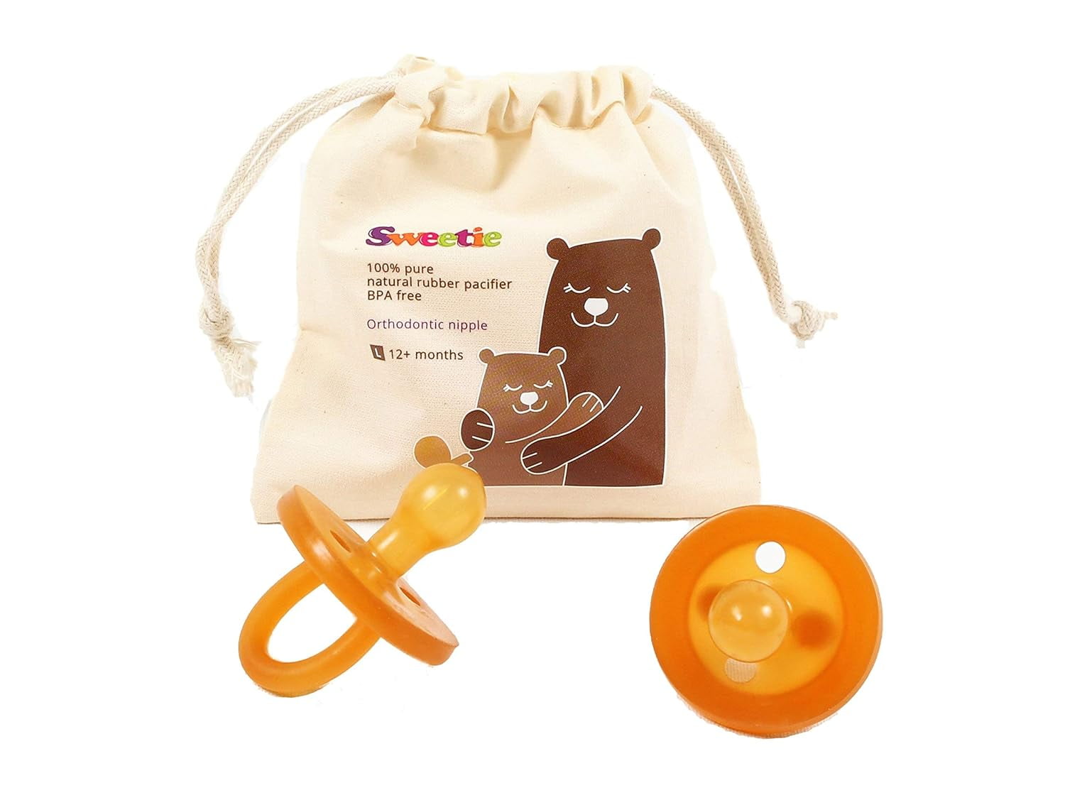 Sweetie Rubber Pacifier Natural Rubber Pacifier Rounded 1 Count ...