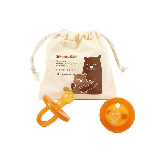 Sweetie Rubber Pacifier Natural Rubber Pacifier Rounded 1 Count ...