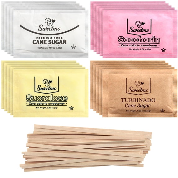 Sweetmo Sugar Packets Variety GGA1 Pack - Sucralose, Raw Sugar ...
